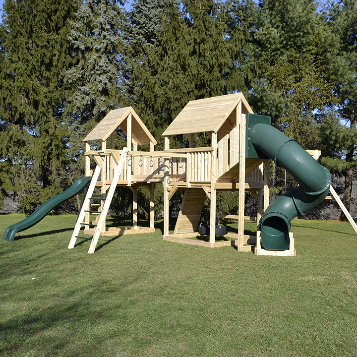 Classic Double with Options - Swing Sets - Triumph Play Systems